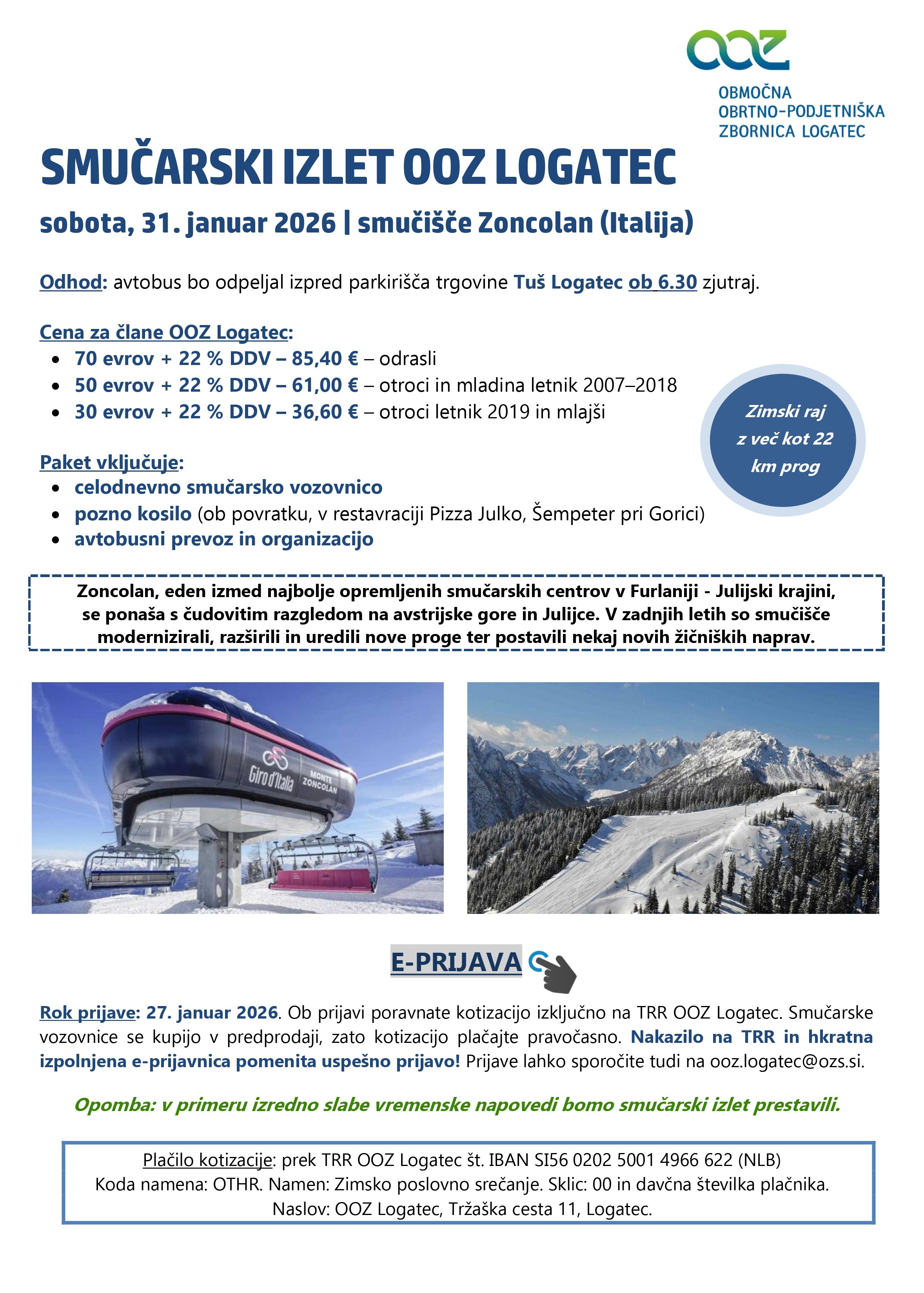 Smučarski izlet OOZ Logatec